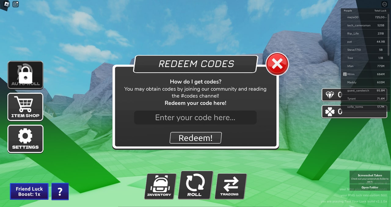 Roblox - Códigos de Test Your Luck activos en diciembre de 2023 ...